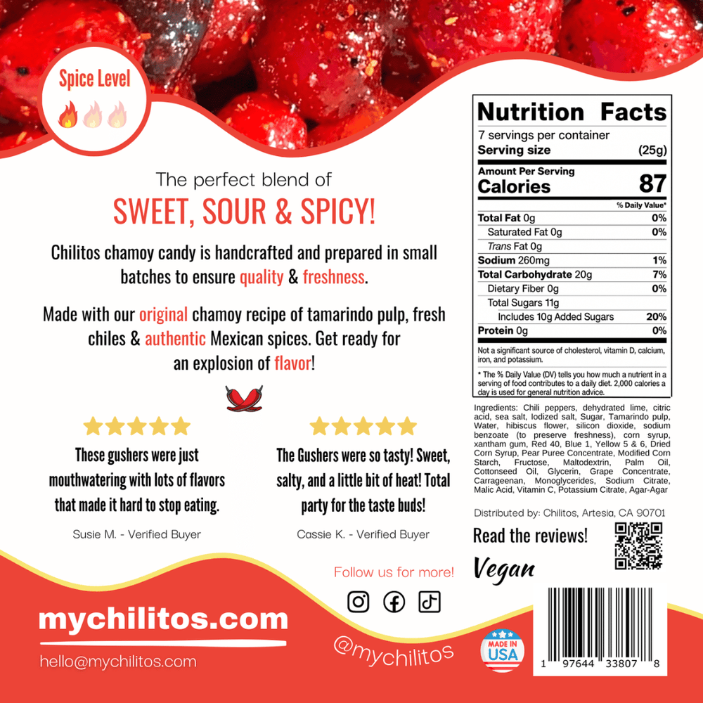 Chamoy Gusher Balls - Sweet, sour & spicy! - Chilitos Dulces y Chamoy